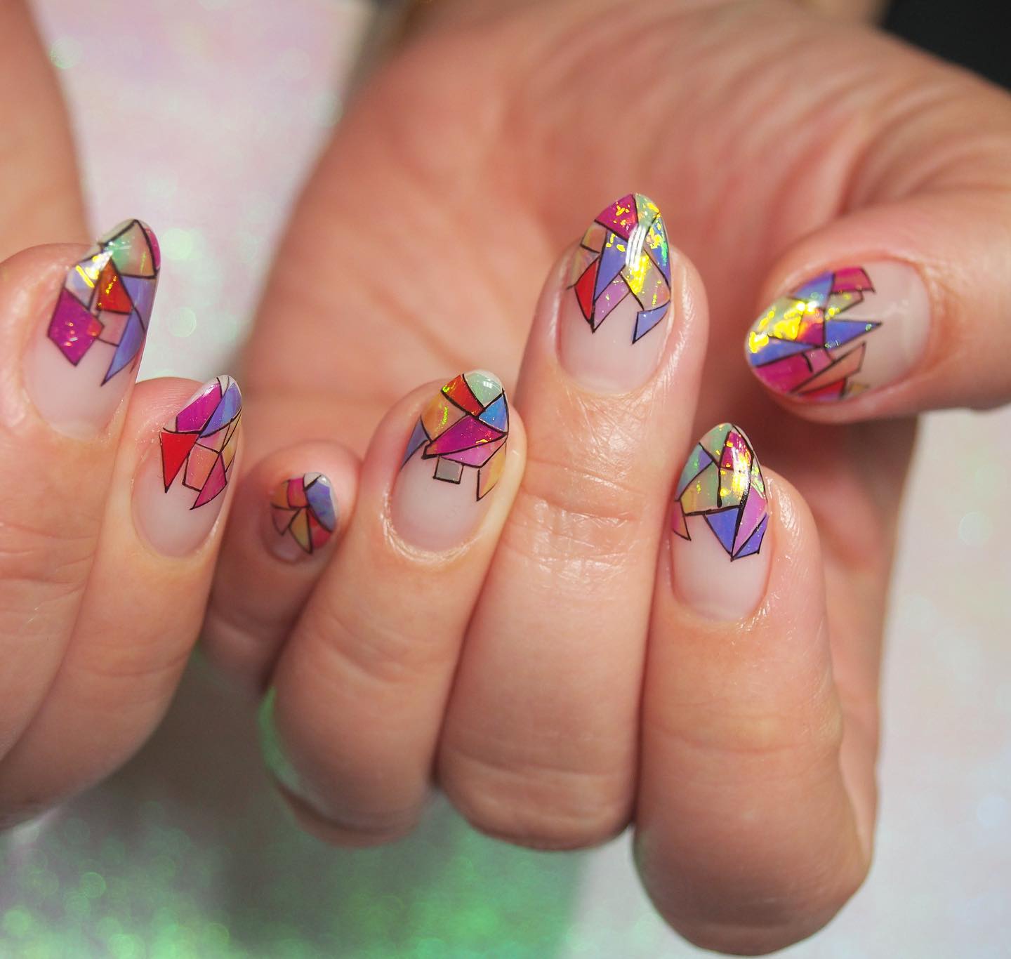 Dreamy Stained Glass Nails - Dream Manicures