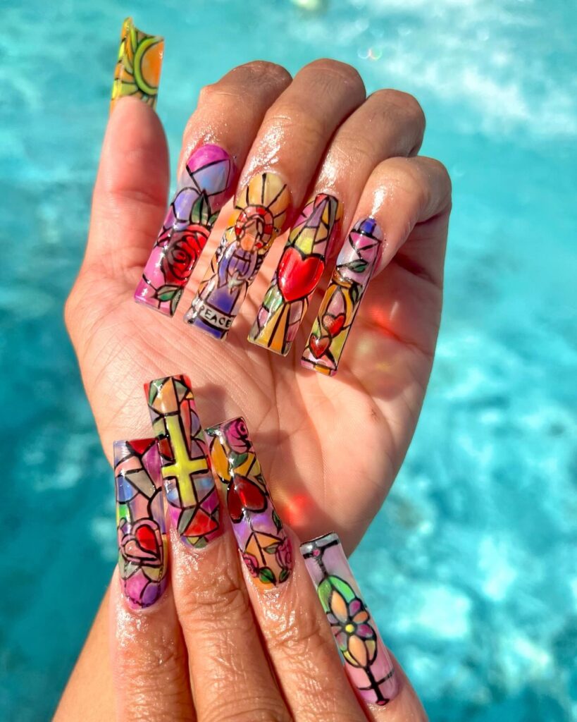 Dreamy Stained Glass Nails - Dream Manicures