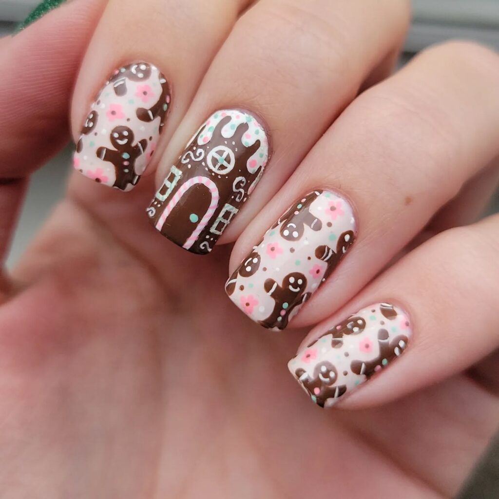 Sweeten Up Your Holidays With Gingerbread Nail Art - Dream Manicures