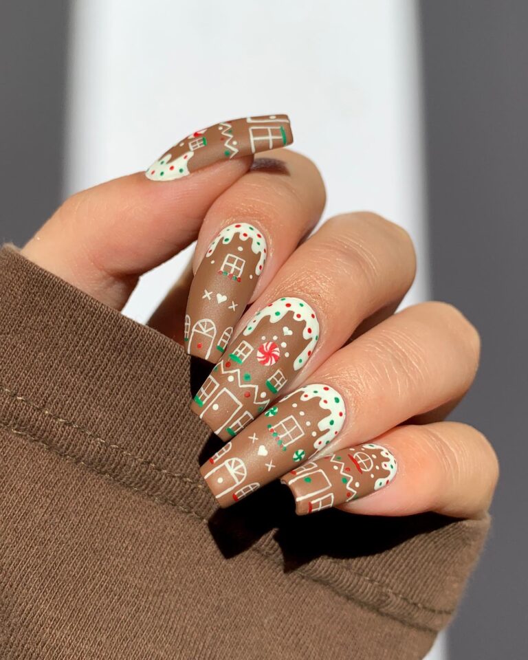 Sweeten Up Your Holidays With Gingerbread Nail Art - Dream Manicures