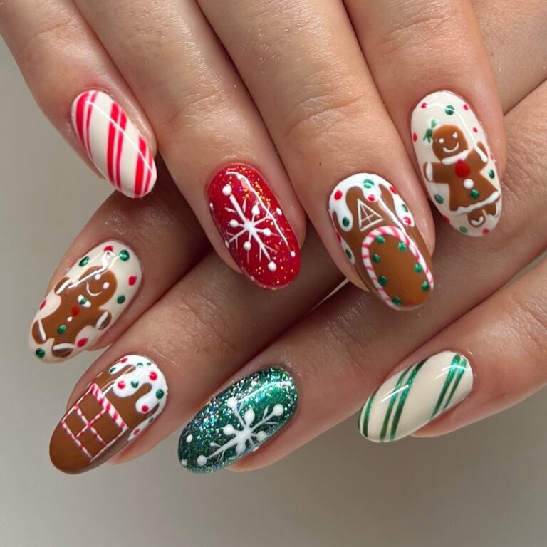 Sweeten Up Your Holidays With Gingerbread Nail Art - Dream Manicures