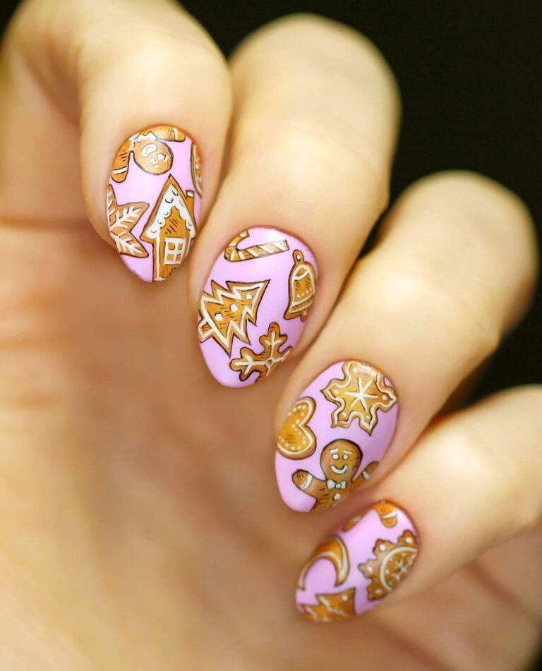 Sweeten Up Your Holidays With Gingerbread Nail Art - Dream Manicures